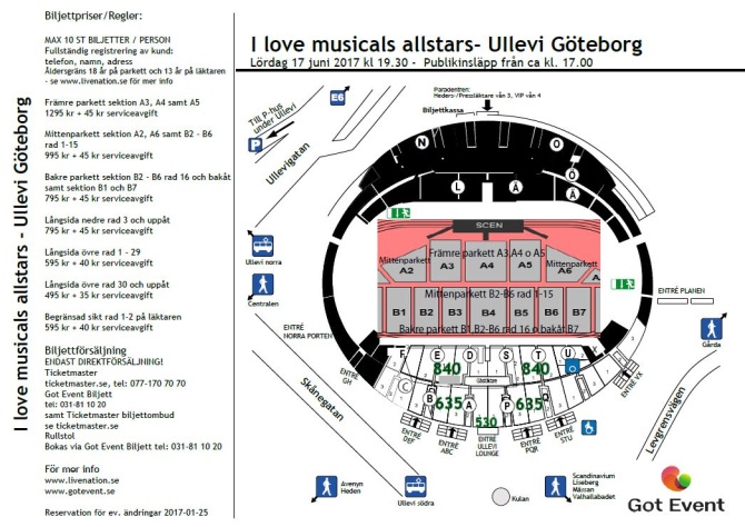I LOVE MUSICALS ALLSTARS Tickets | 2017-06-17 | Ullevi | GÖTEBORG