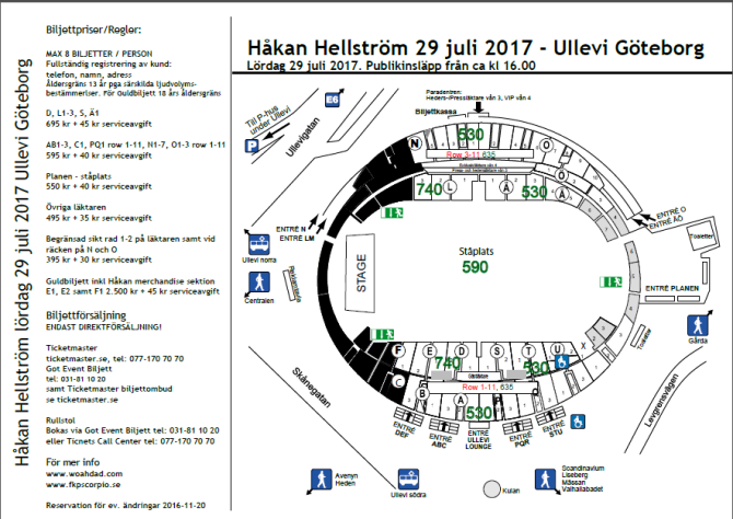Håkan Hellström - Rullande Åska 2017 Biljetter | GÖTEBORG | 2017-07-29